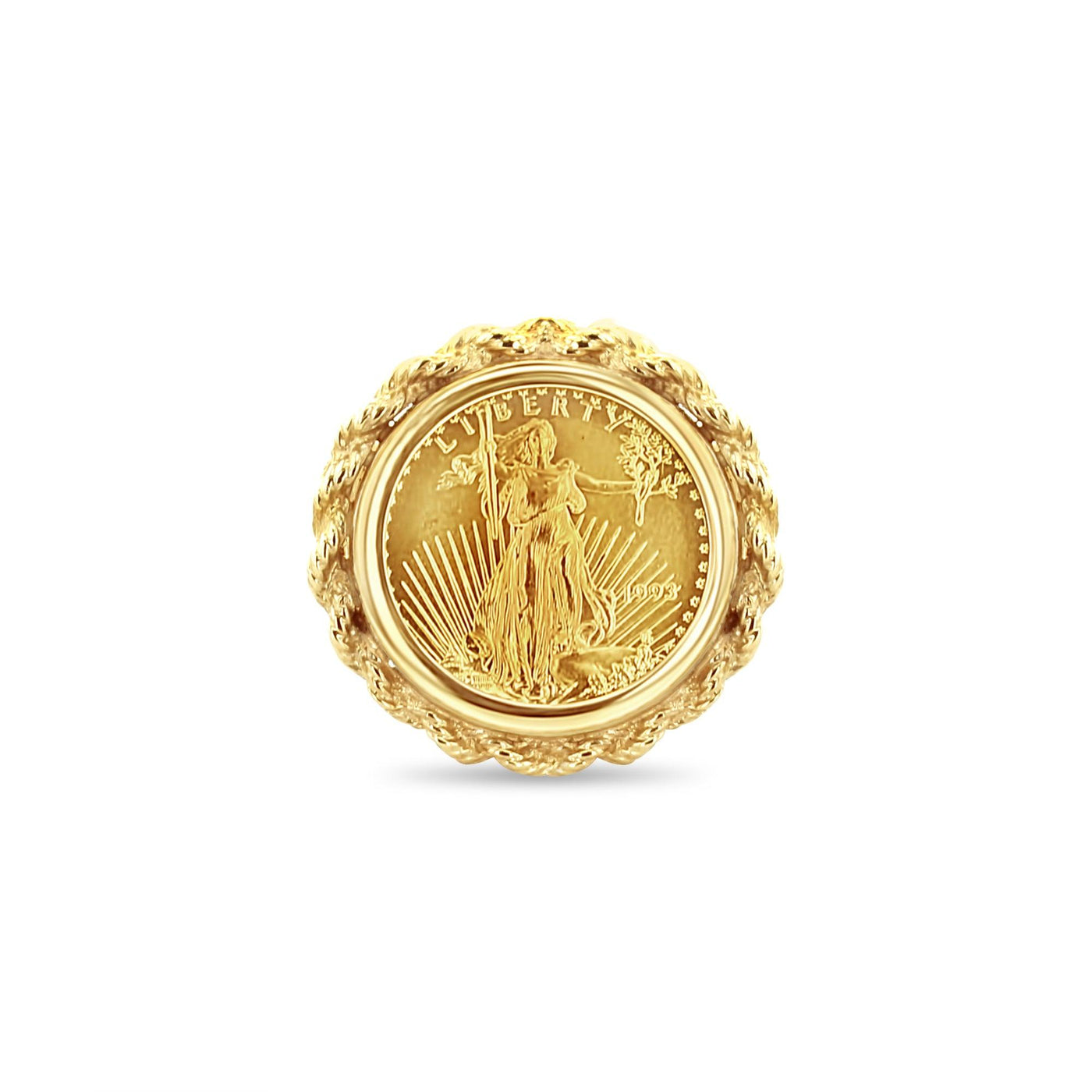 1/10oz American Eagle Lady Liberty Rope Coin Frame Ring